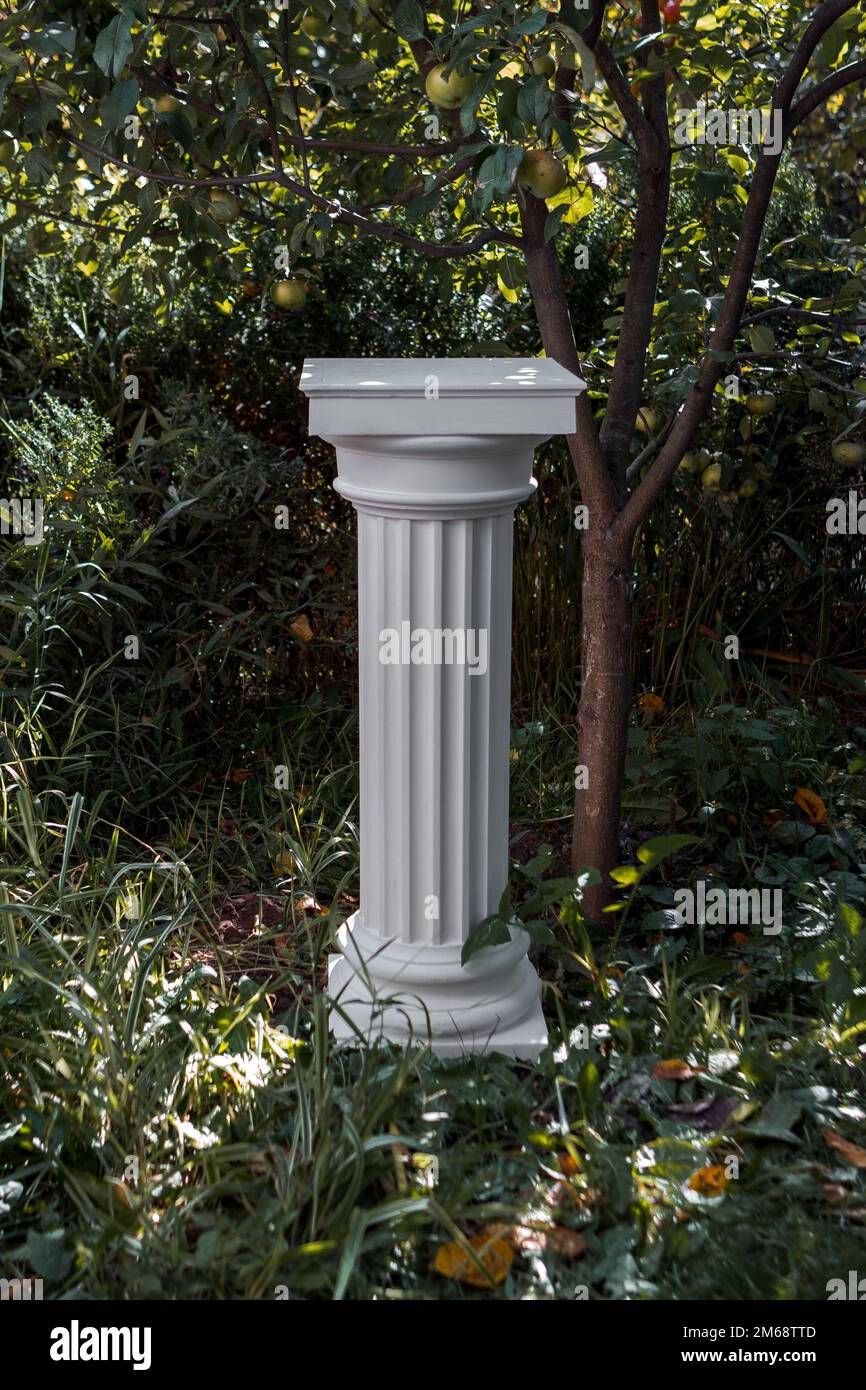 Elements of architectural decorations of buildings, columns and tops ...