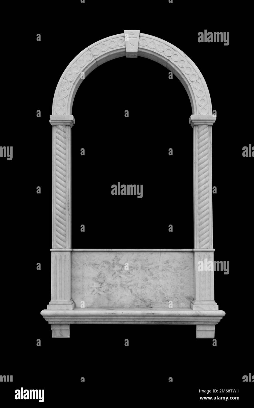 Elements of architecture of buildings, ancient arches, columns, windows ...