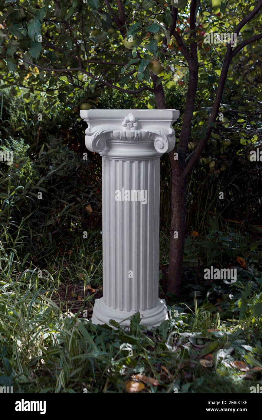 Elements of architectural decorations of buildings, columns and tops ...