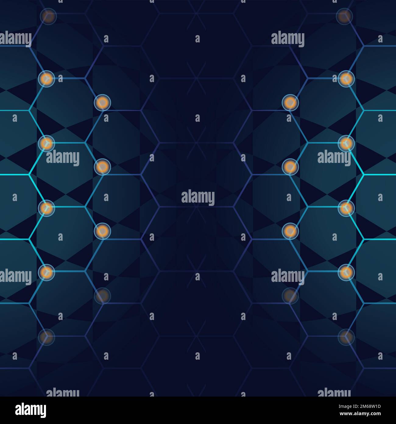 Blue hexagon network technology background vector Stock Vector Image ...