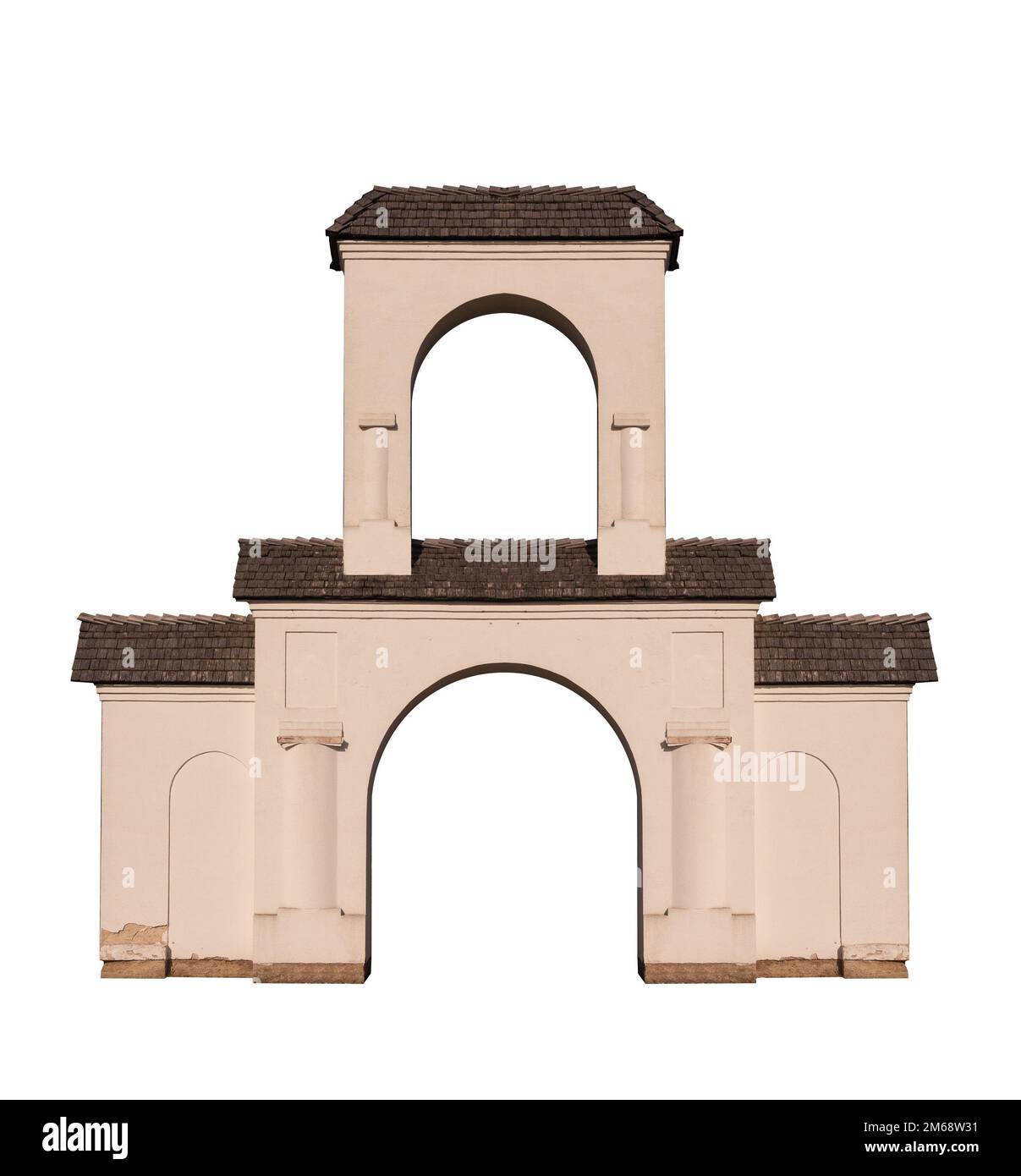 Elements of architecture of buildings, ancient arches, columns, windows ...