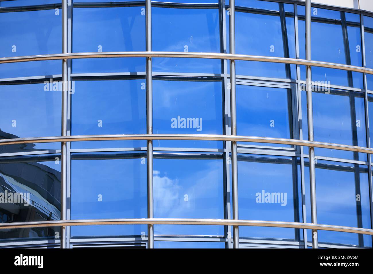 windows and metal structure on the wall of modern buildings of business ...