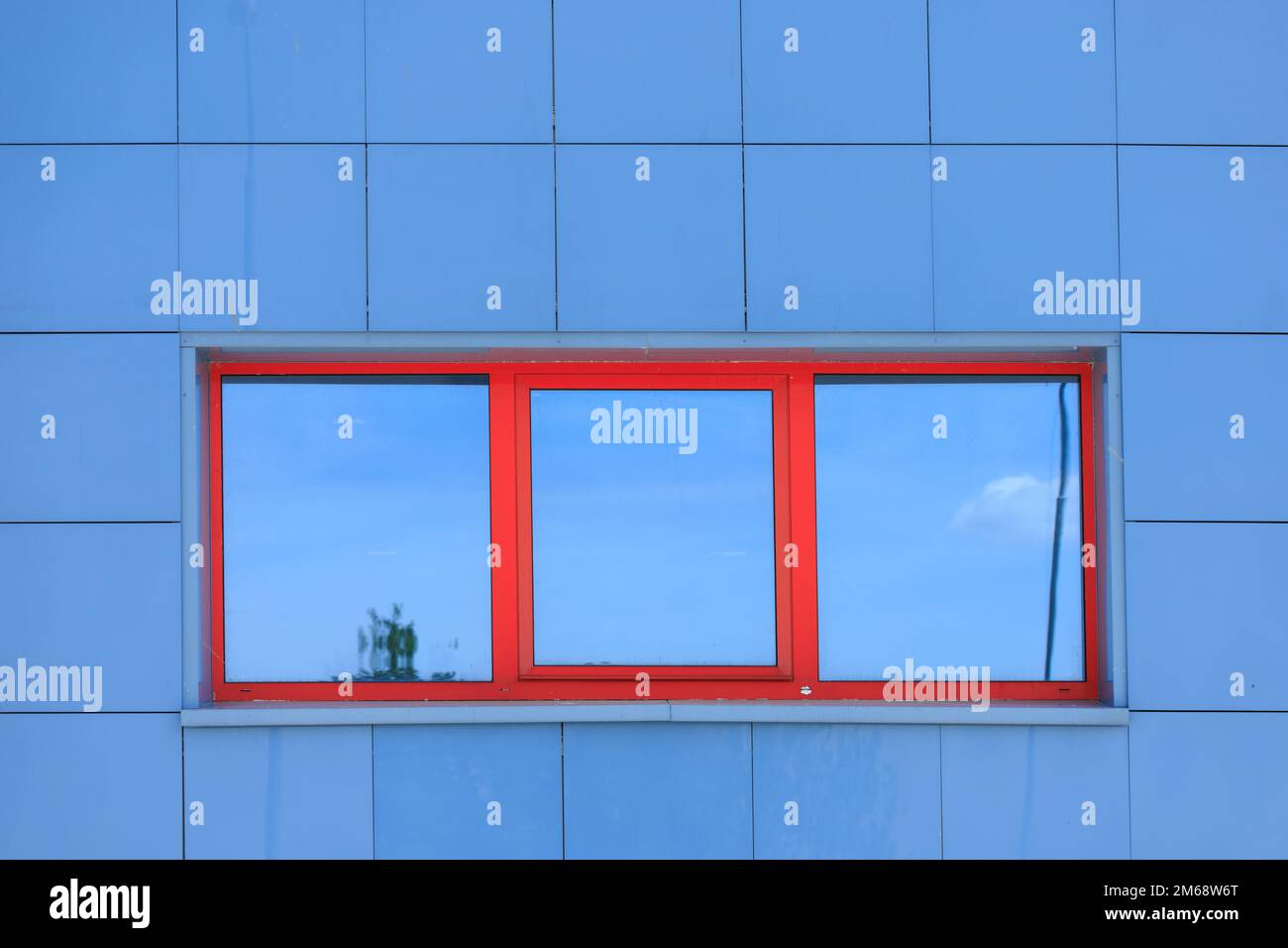 windows and metal structure on the wall of modern buildings of business ...