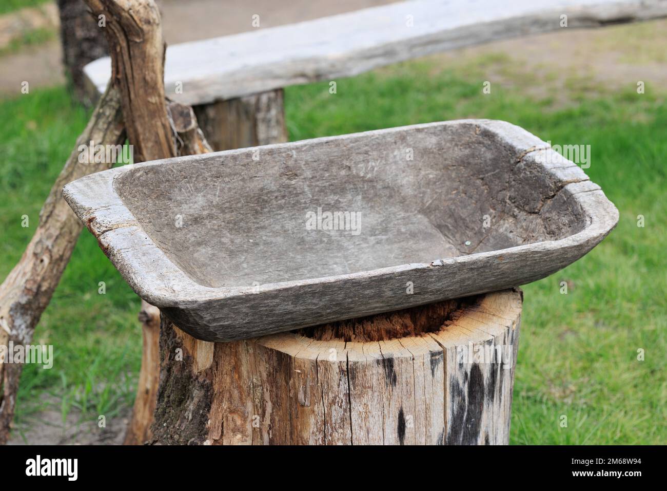 Retro wooden items, rural style houses and utensils Stock Photo - Alamy