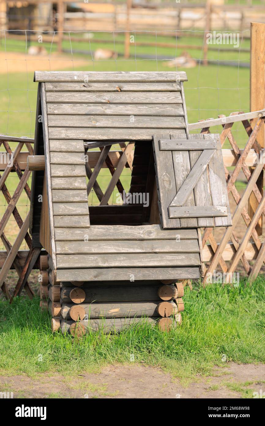 Retro wooden items, rural style houses and utensils Stock Photo - Alamy