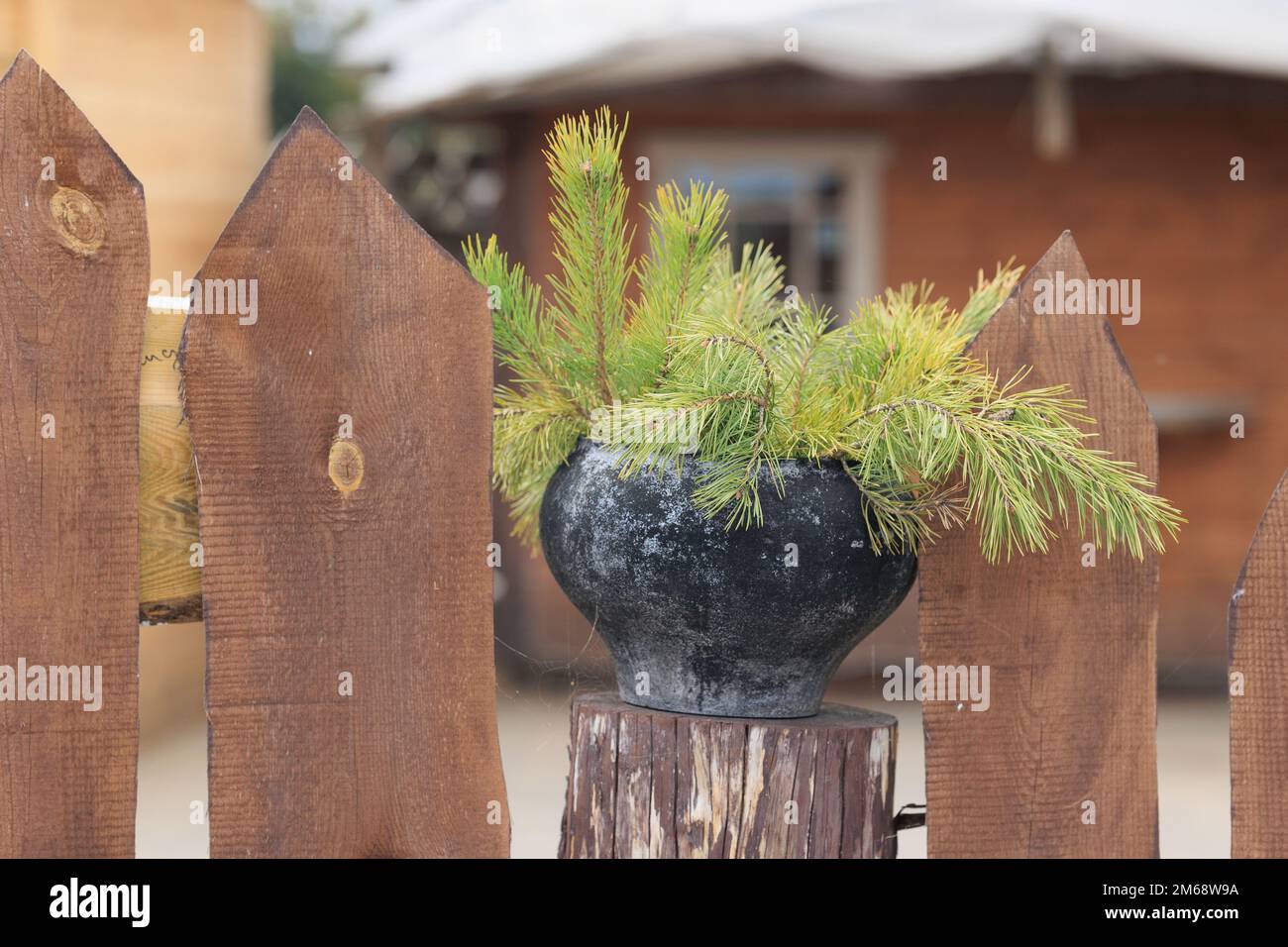 Retro wooden items, rural style houses and utensils Stock Photo - Alamy