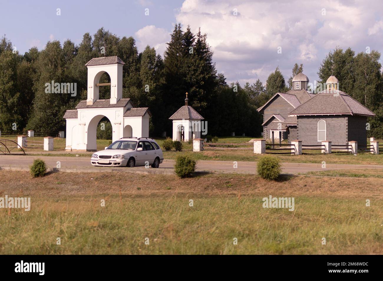 Small Orthodox church with golden domes Stock Photo - Alamy