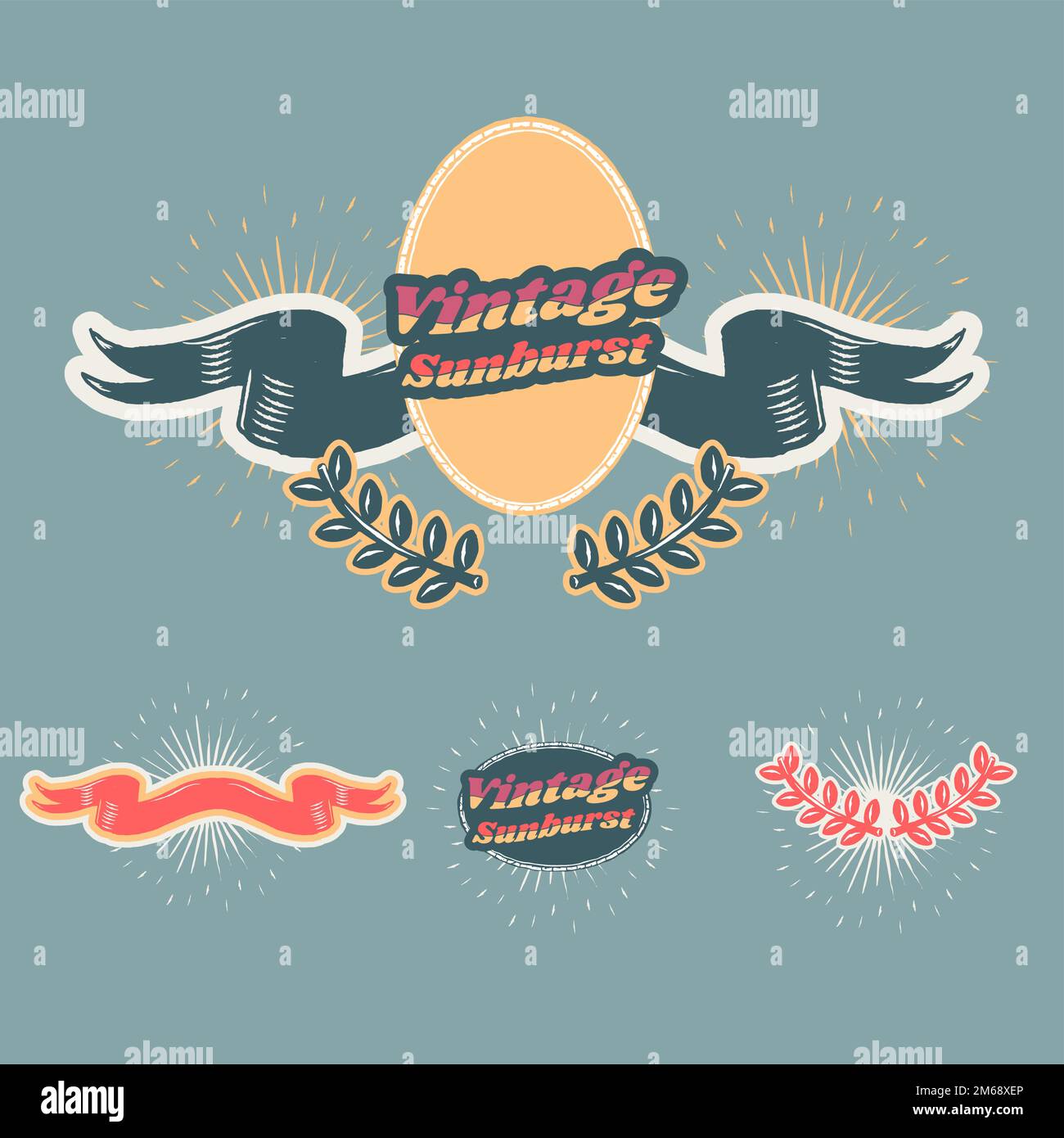 Sunburst branding logo hi-res stock photography and images - Alamy