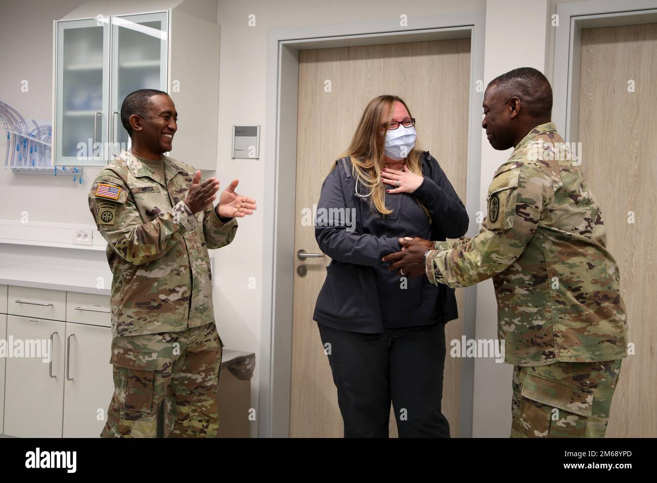 U.S. Army Medical Command Command Sgt. Maj. Diamond D. Hough, left, and ...
