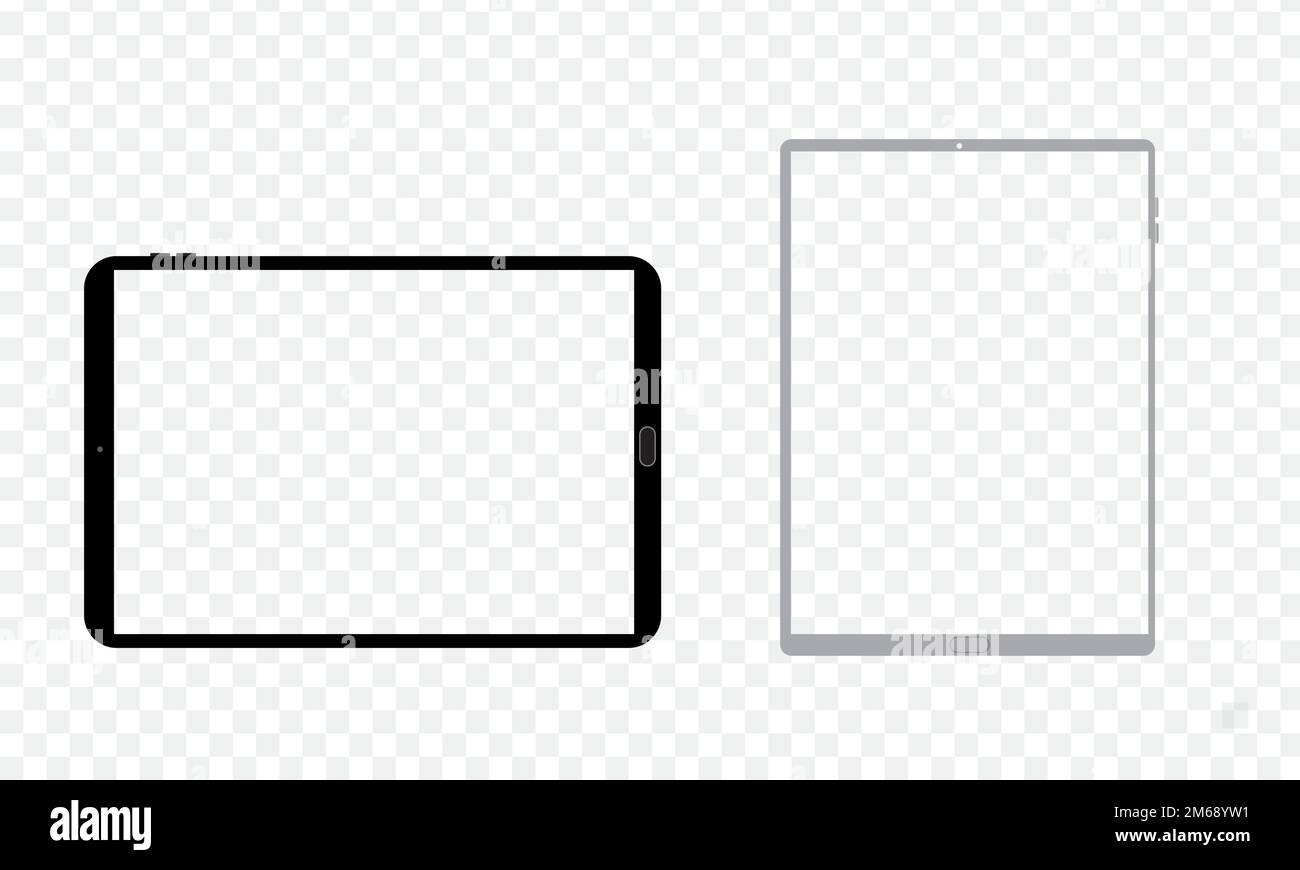 A vector of Simple tablet mockup with blank checkered transparent ...
