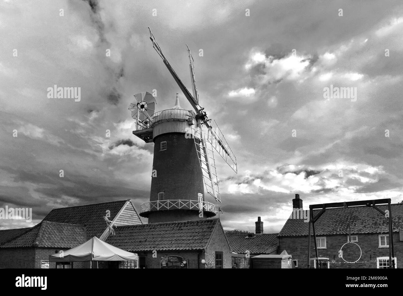 Bircham windmill, Great Bircham village, North Norfolk, England; UK ...