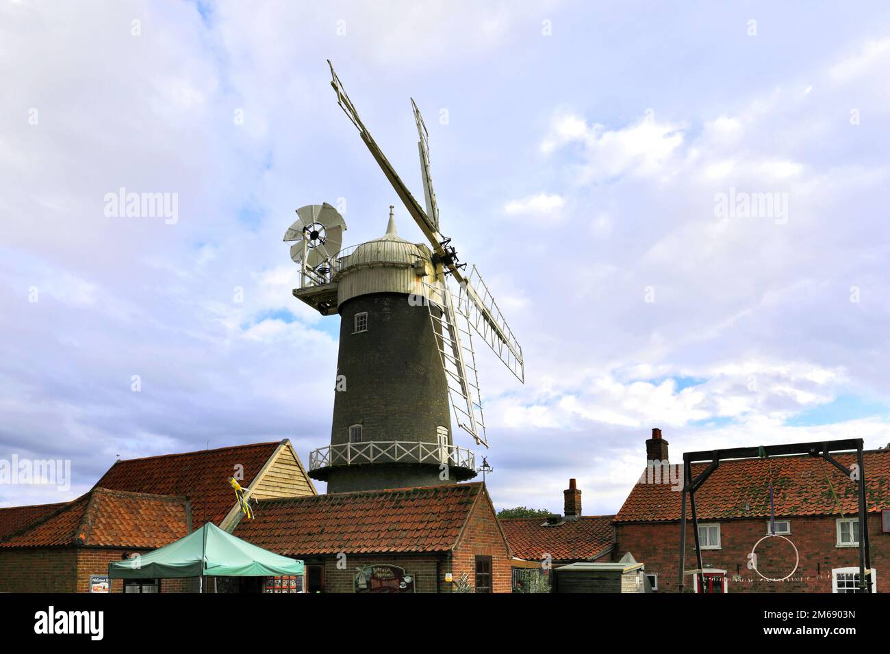 Bircham windmill, Great Bircham village, North Norfolk, England; UK ...