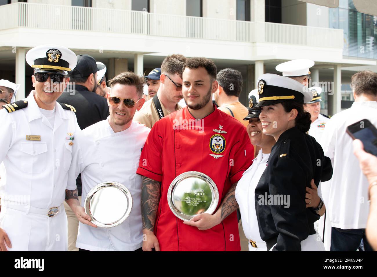 20220420-N-XF387-0117 NEW ORLEANS (Apr. 20, 2022) Members of the USS ...