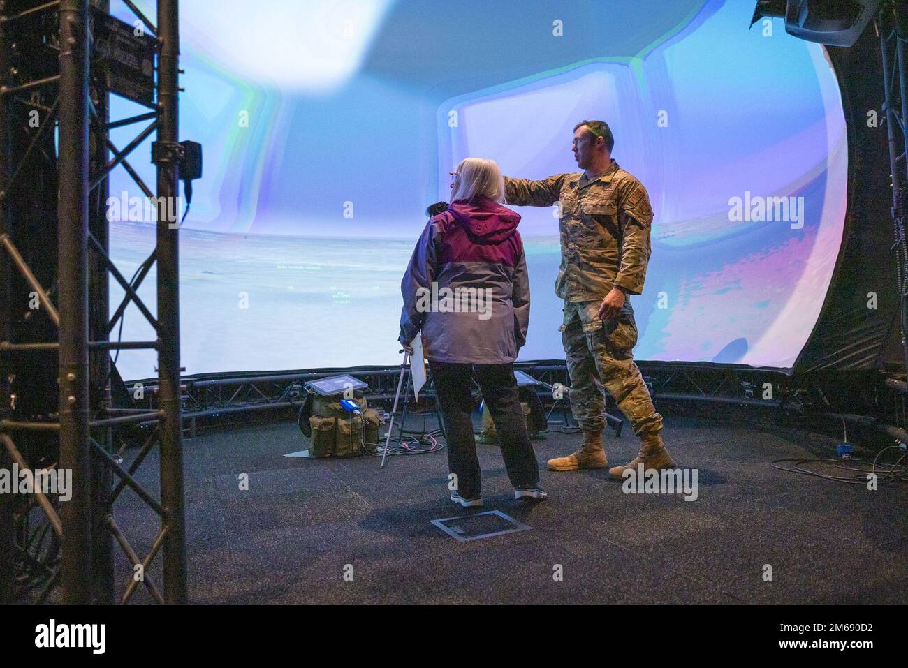 U.S. Senator Patty Murray looks through a pair of virtual reality ...