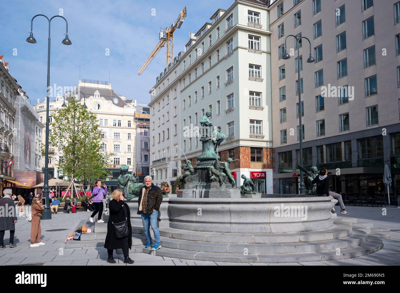 View of the monument at the main city center innere stadt surrounded by ...