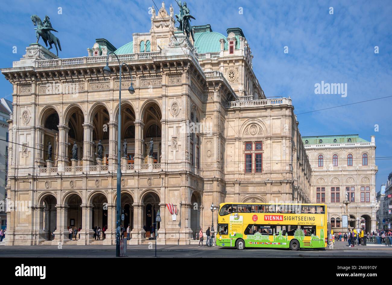 View of the facade of Wiener Staatsoper, the Vienna State Opera in ...