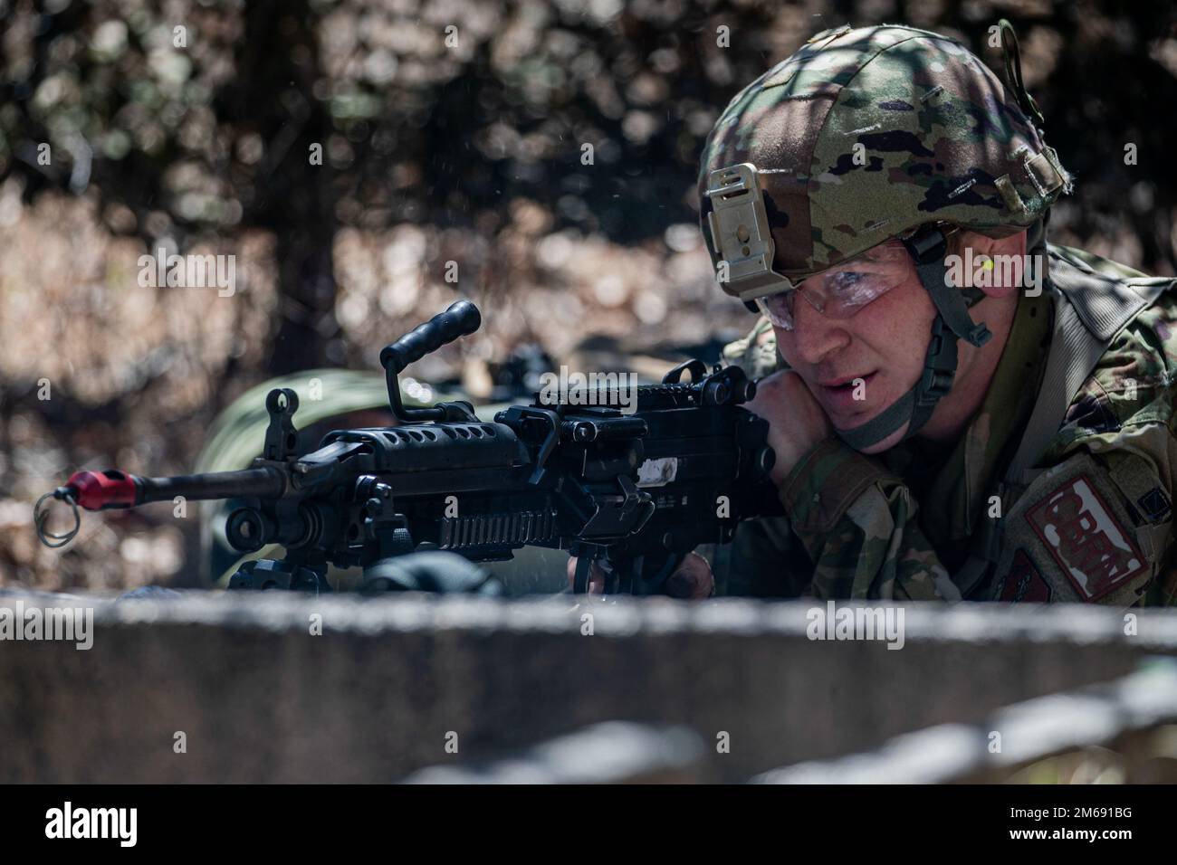 U.S. Air Force Senior Airman Alex Potts takes part in the New Jersey ...