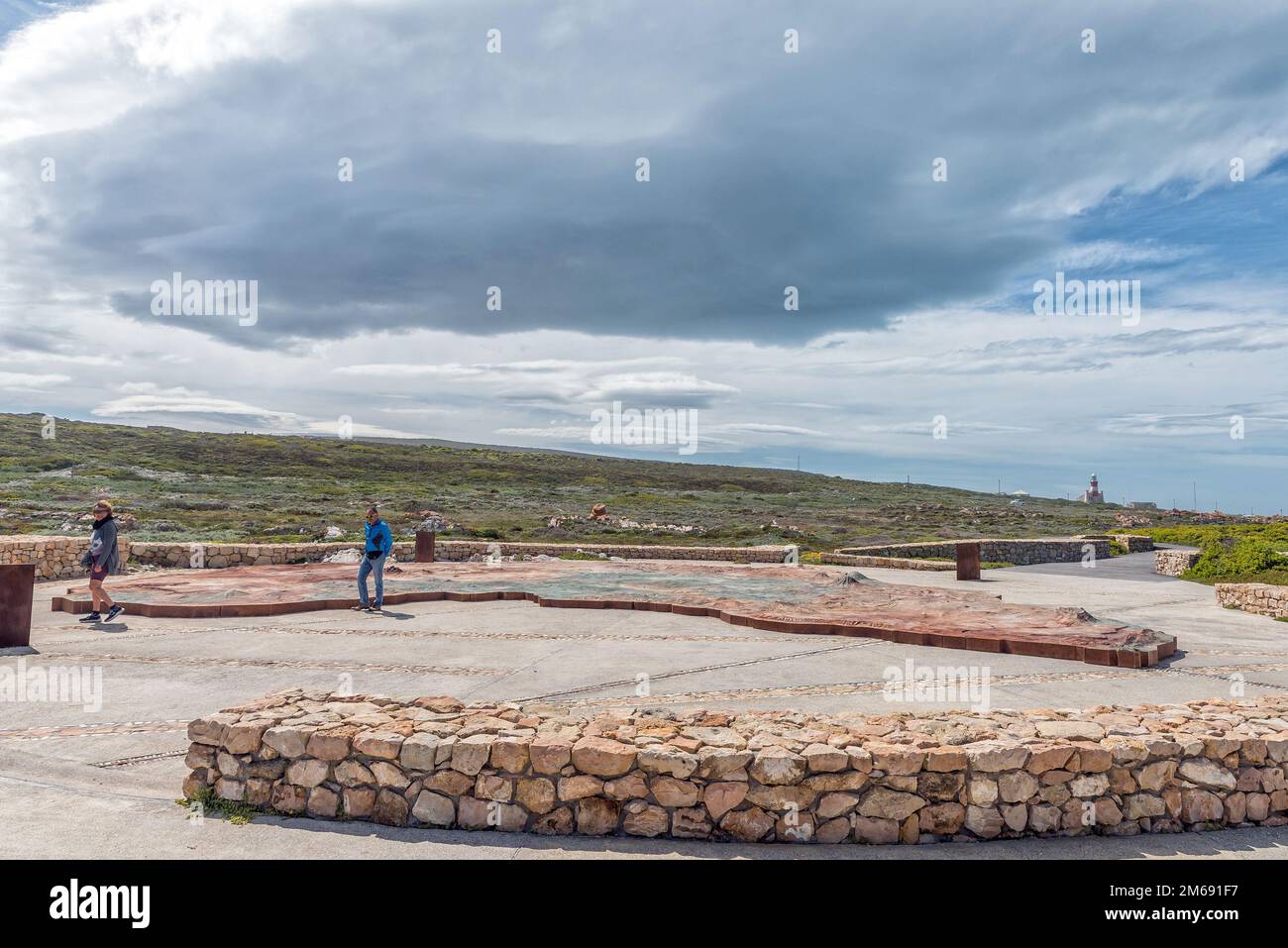 L'Agulhas, South Africa - Sep 22, 2022: View from the relief map of ...