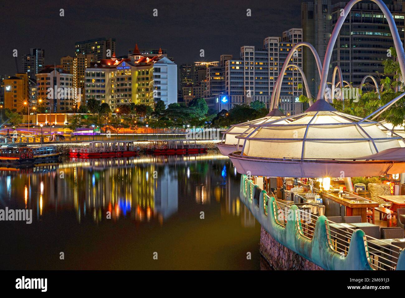 Clarke Quay at Night, Singapore Stock Photo - Alamy