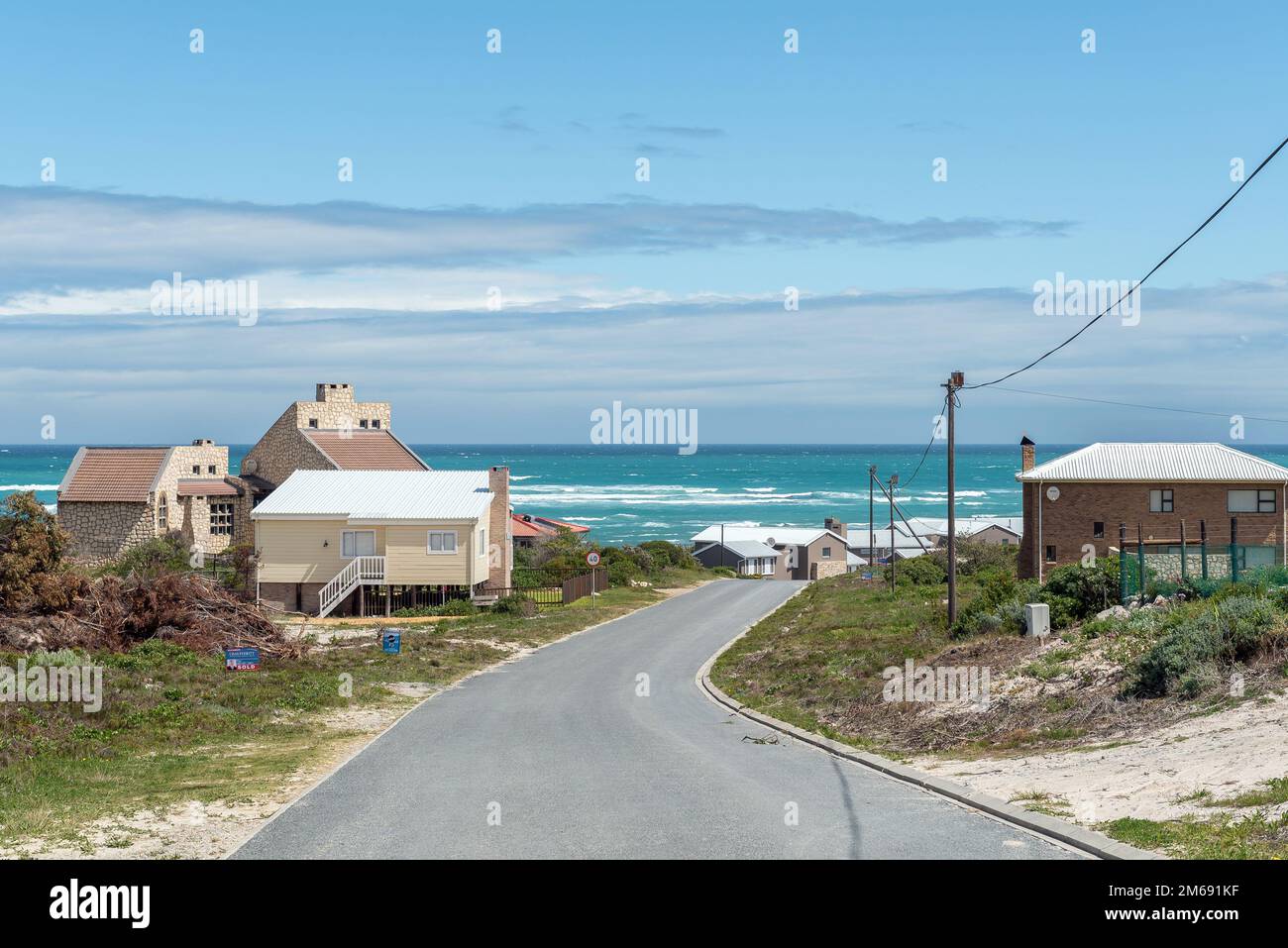 Suiderstrand, South Africa - Sep 22, 2022: A street scene, with houses ...