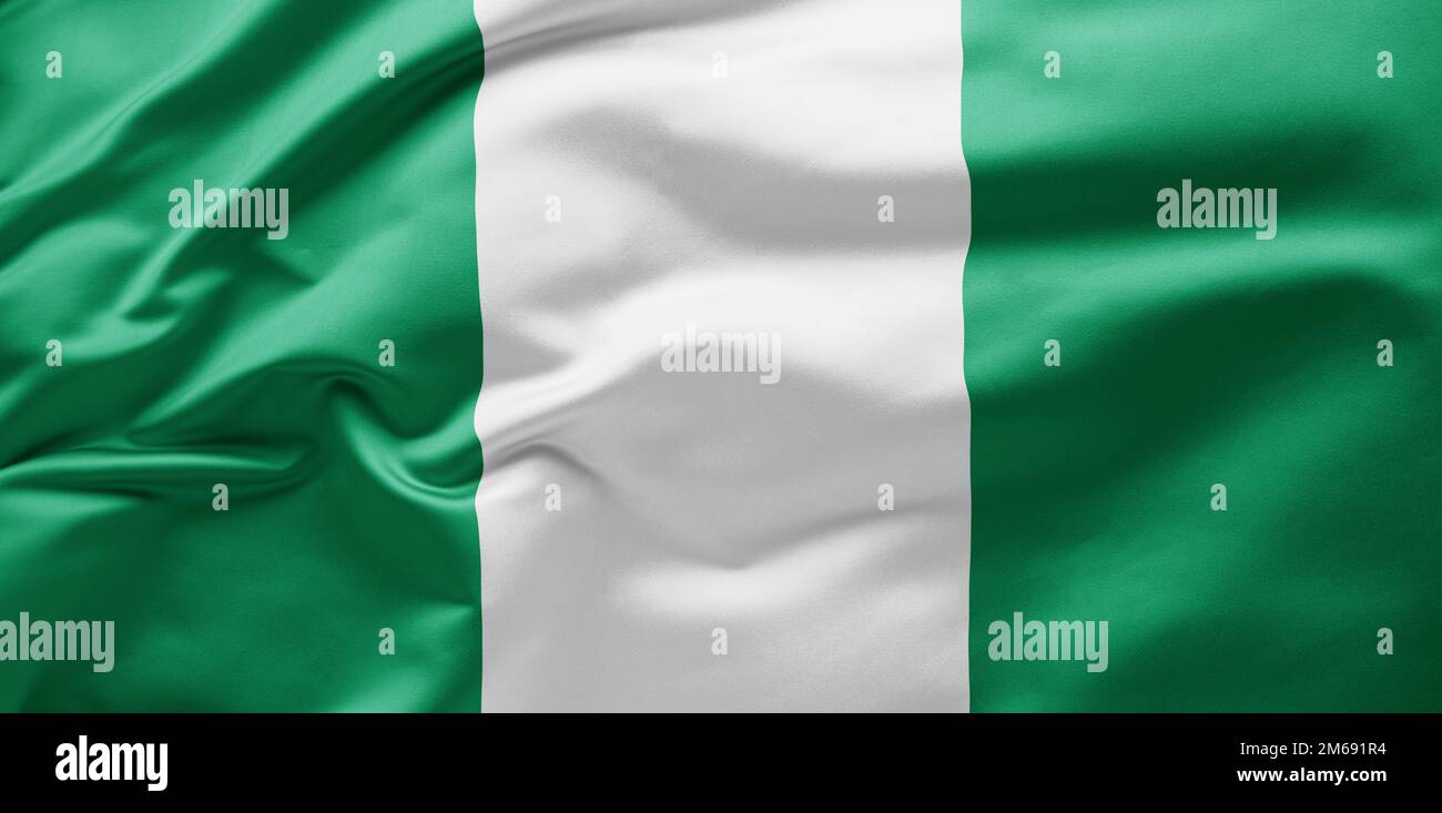 Nigeria flag wave fabric hi-res stock photography and images - Alamy