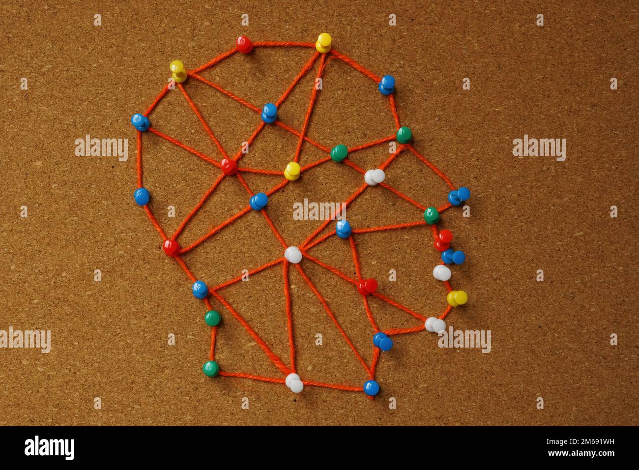 Psychology and mental health concept. The figure of a head made of ...