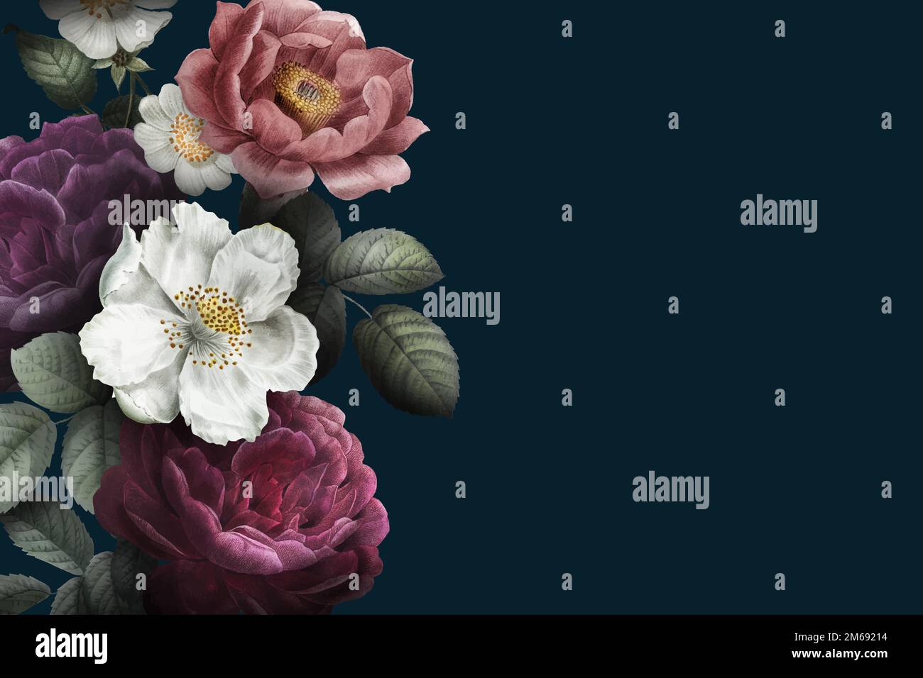 Beautiful hand drawn rose themed border vector Stock Vector Image & Art ...