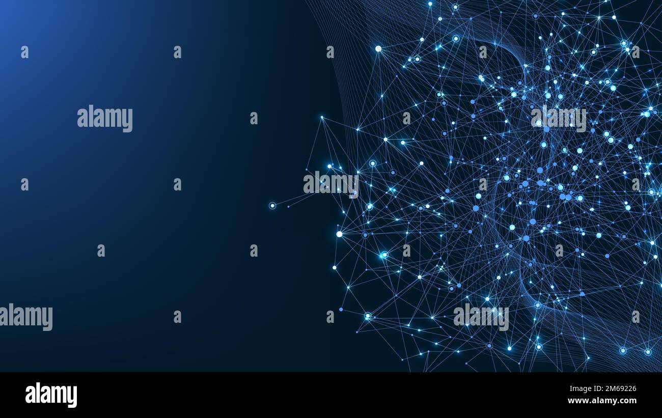 Global Network Connections With Points And Lines Wireframe Background Abstract Connection