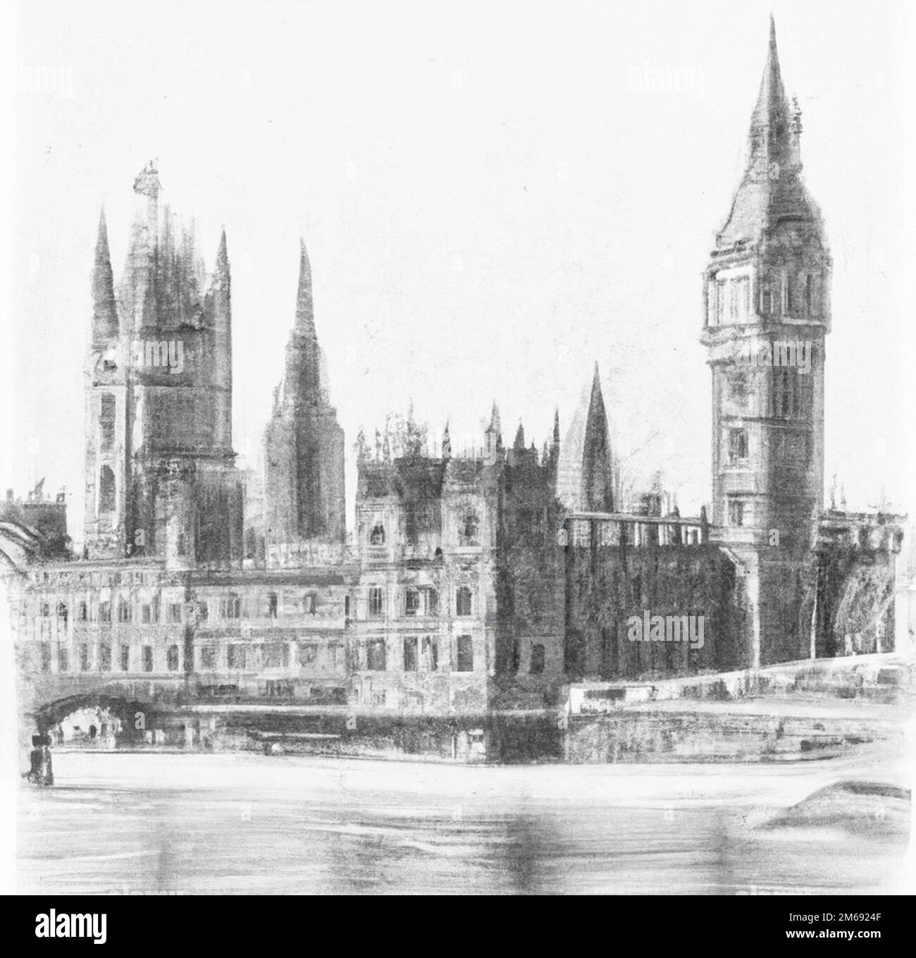 Pencil drawing river thames hi-res stock photography and images - Alamy