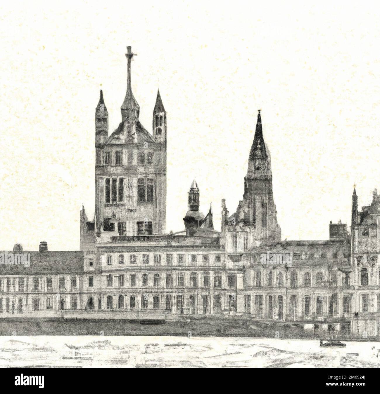 Pencil drawing houses hi-res stock photography and images - Alamy