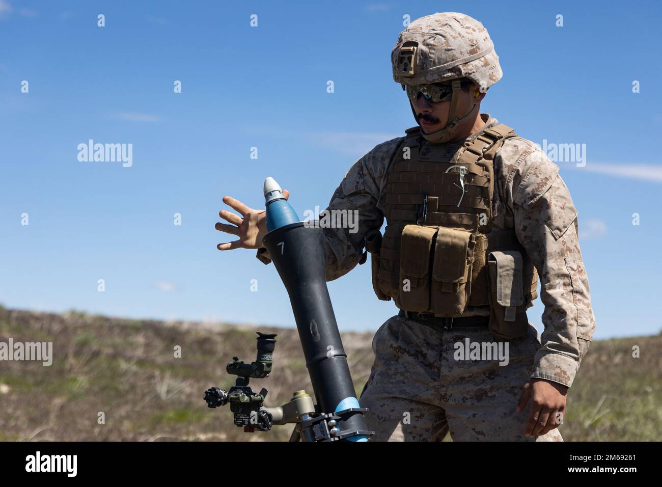 U.S. Marine Lance Cpl. Bryan Molinacoceres, a mortarman with 1st ...