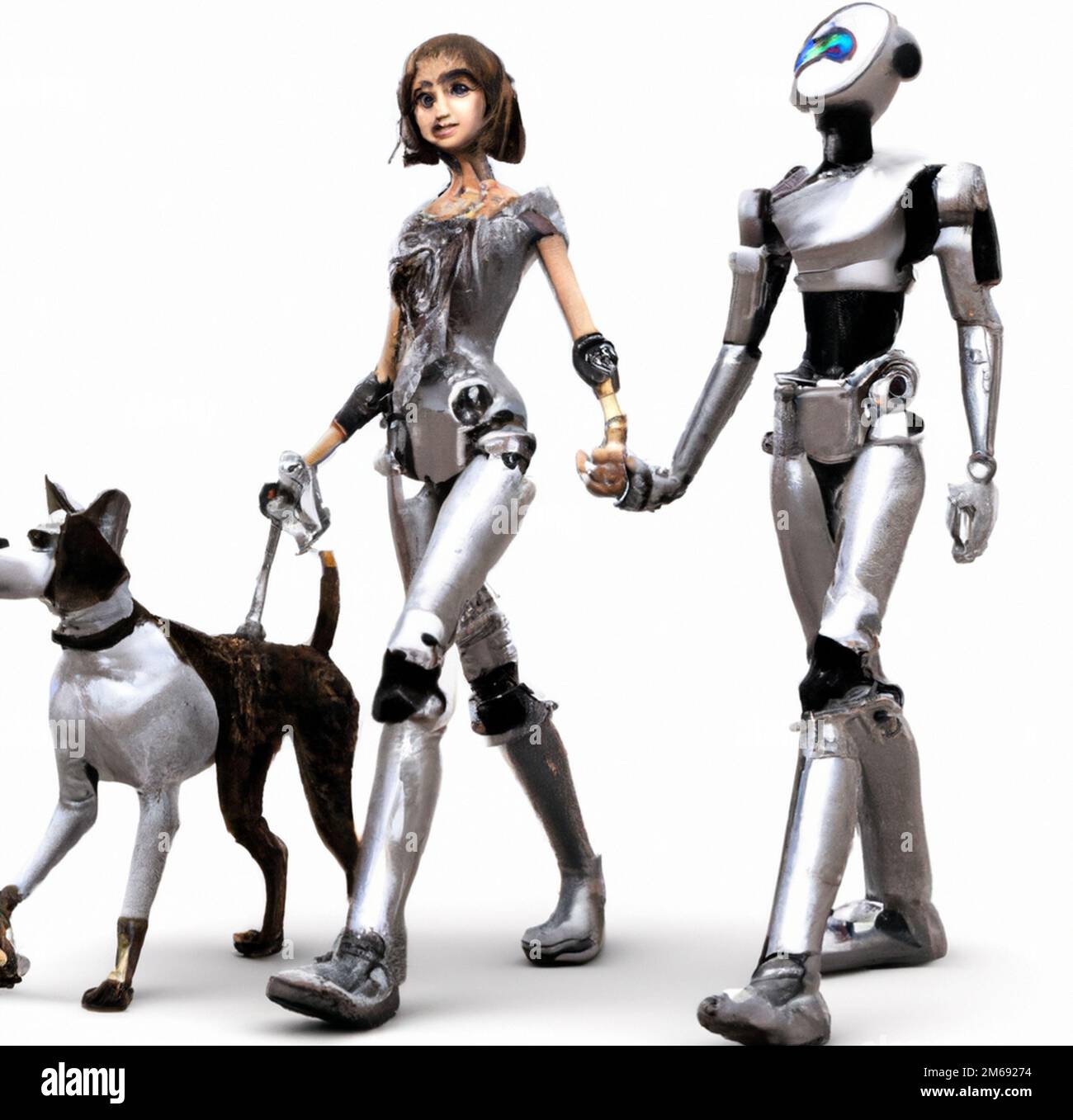 Ai robots walking dogs hi-res stock photography and images - Alamy
