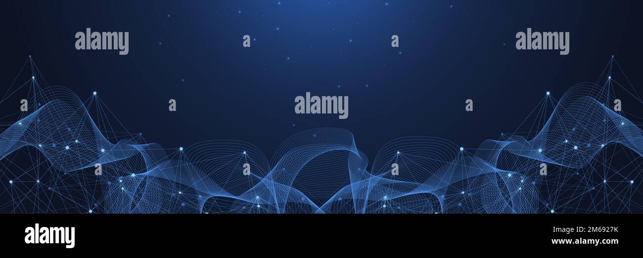 Technology Abstract Lines And Dots Connection Background Connection Digital Data And Big Data