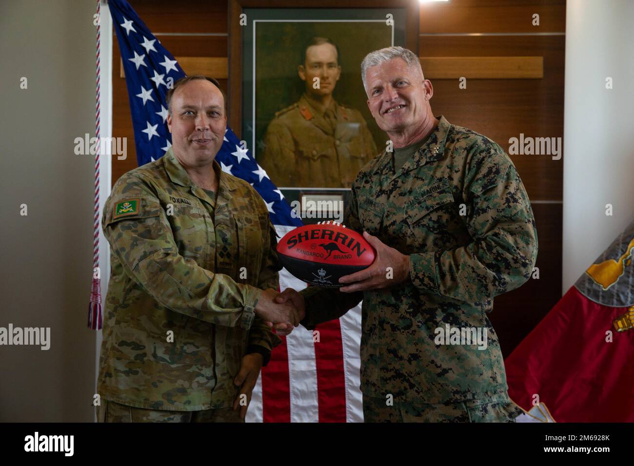 Australian Army Brig. Gen. Nicholas J. Foxall (left), the commanding ...