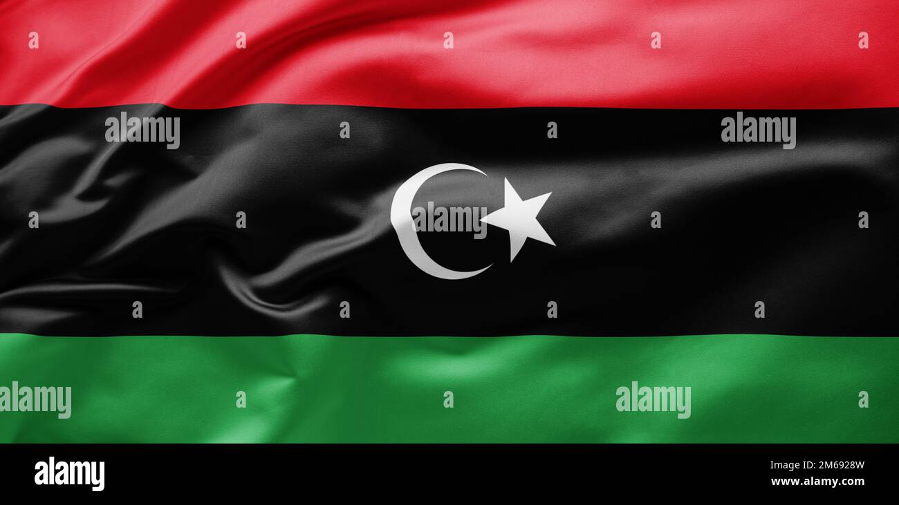 Waving national flag of Libya Stock Photo - Alamy