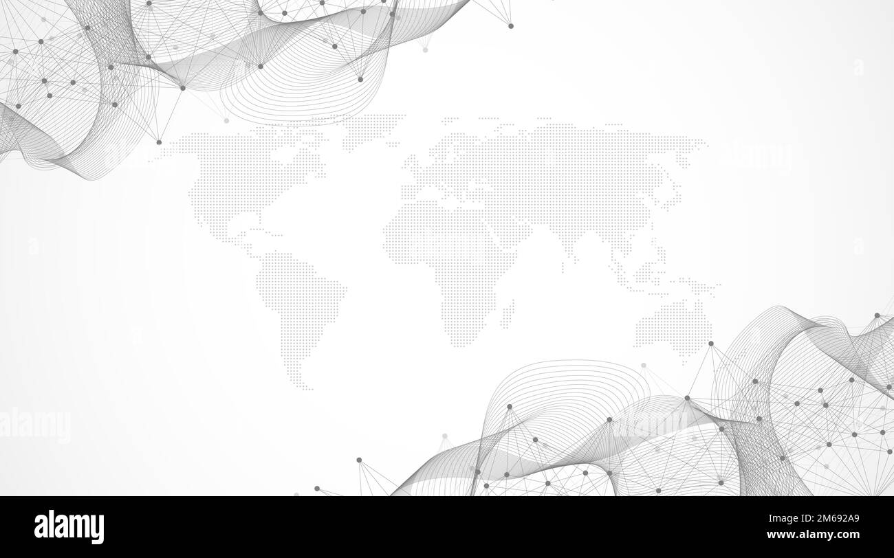 Technology Abstract Lines And Dots Connection Background Connection