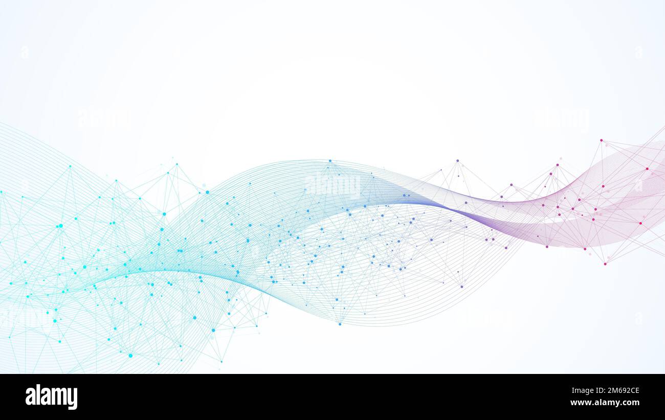 Technology Abstract Lines And Dots Connection Background Connection Digital Data And Big Data