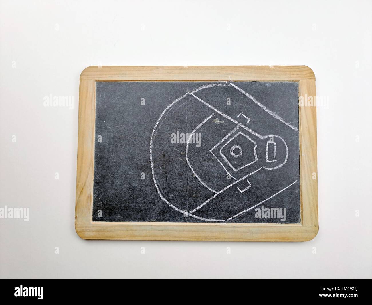 Baseball Field Illustration On Chalkboard, Color Background Stock Photo ...
