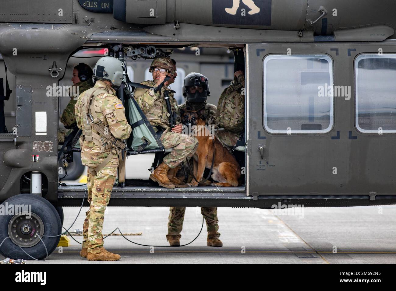 Cpl. Malcolm Cabornay, a military dog handler, and Indiana, a military ...
