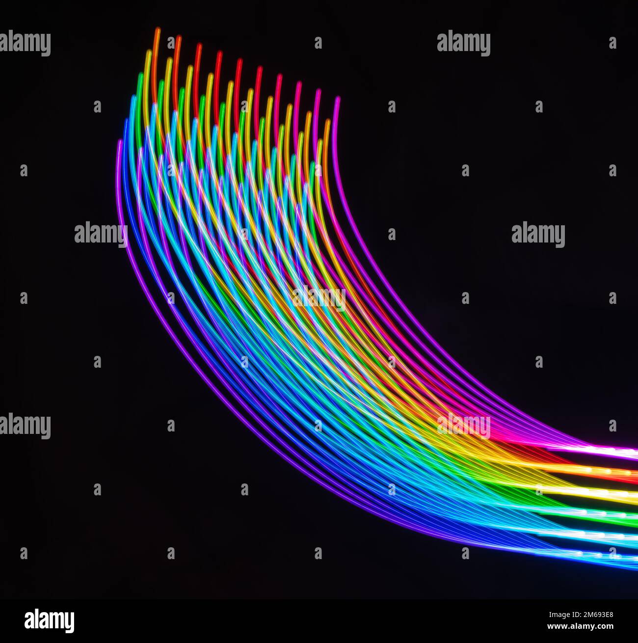 Beautiful light painting designs on dark black background. Long ...
