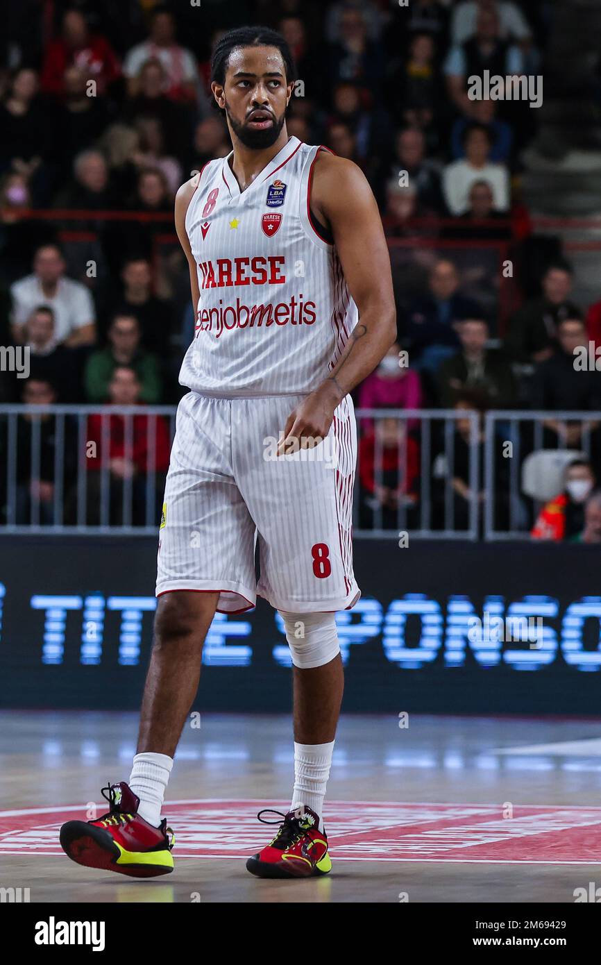 Andriu Tomas Woldetensae #8 of Pallacanestro Varese OpenJobMetis seen ...