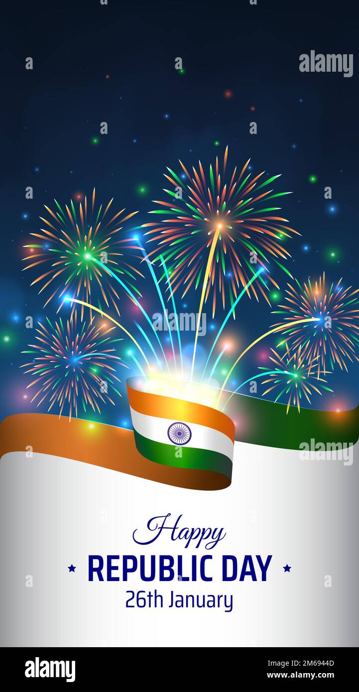 January 26, india republic day, vector template with indian flag ...