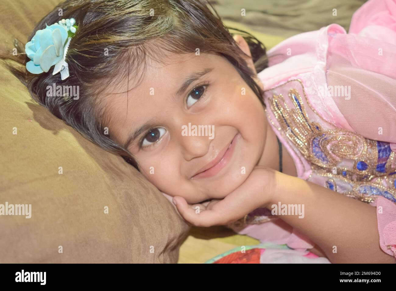 Punjab, Pakistan- January 5, 2023: Beautiful portrait of a little cute ...