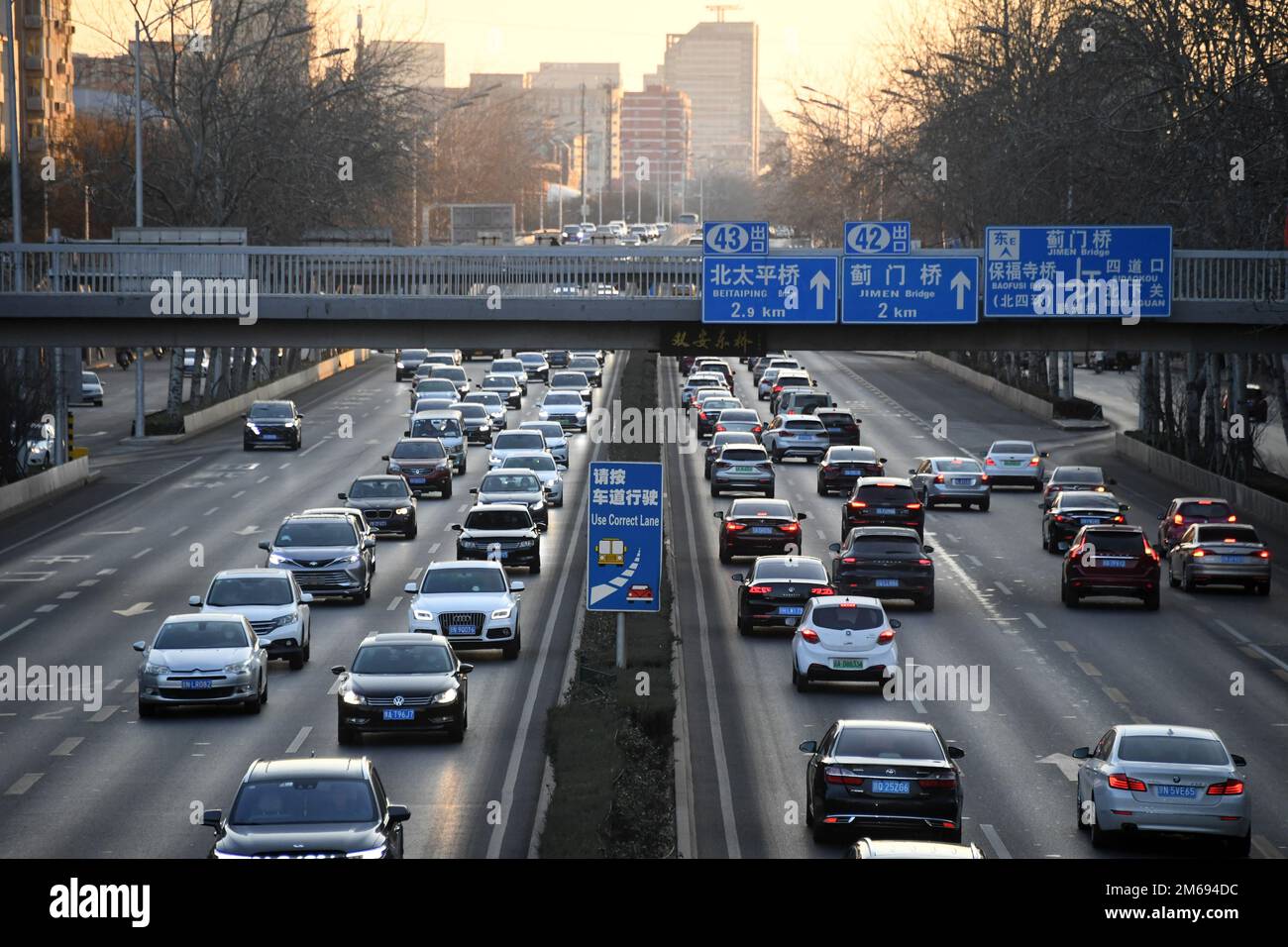 Beijing, China. 3rd Jan, 2023. Vehicles run on North Third Ring Road ...