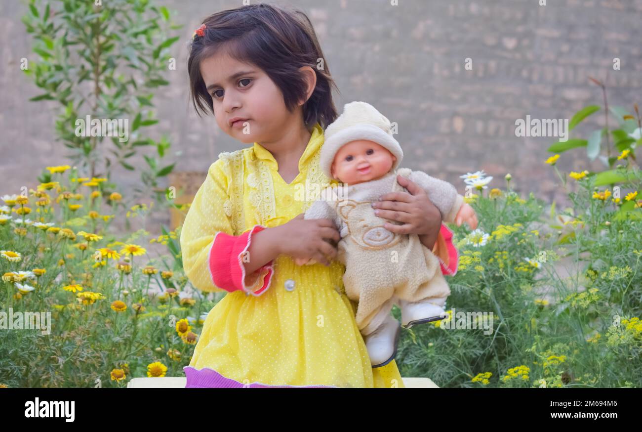Punjab, Pakistan- January 5, 2023: Beautiful portrait of a little cute ...