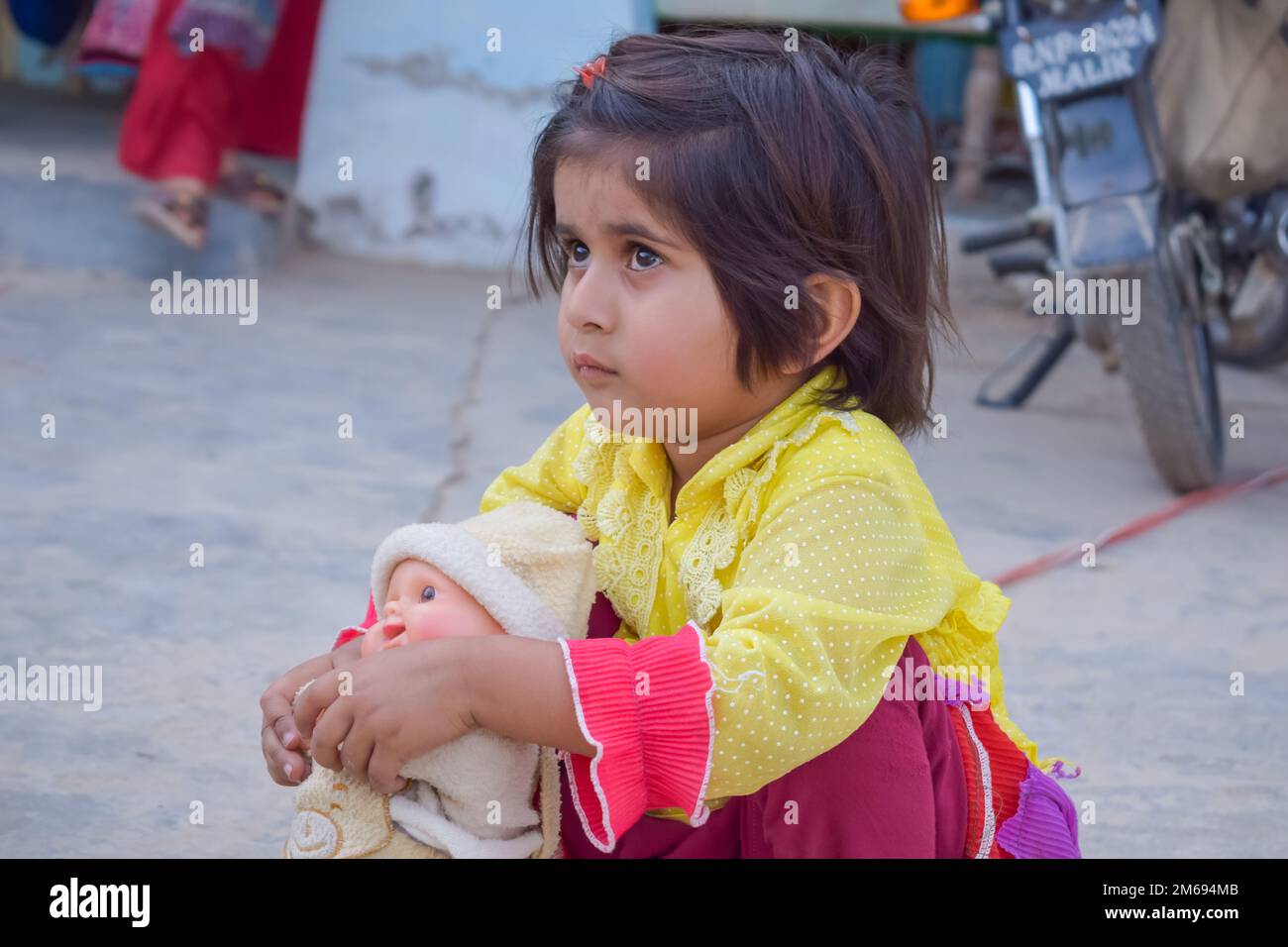 Punjab, Pakistan- January 5, 2023: Beautiful portrait of a little cute ...