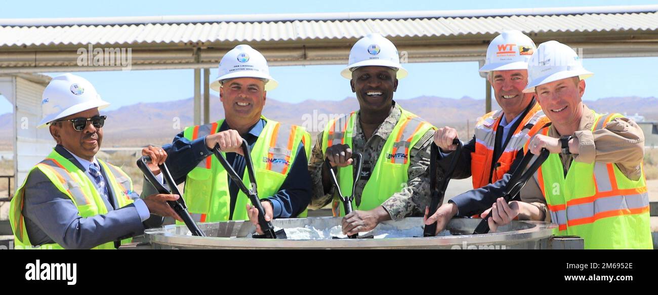 (CHINA LAKE) – Participants in the ceremonial groundbreaking for the ...