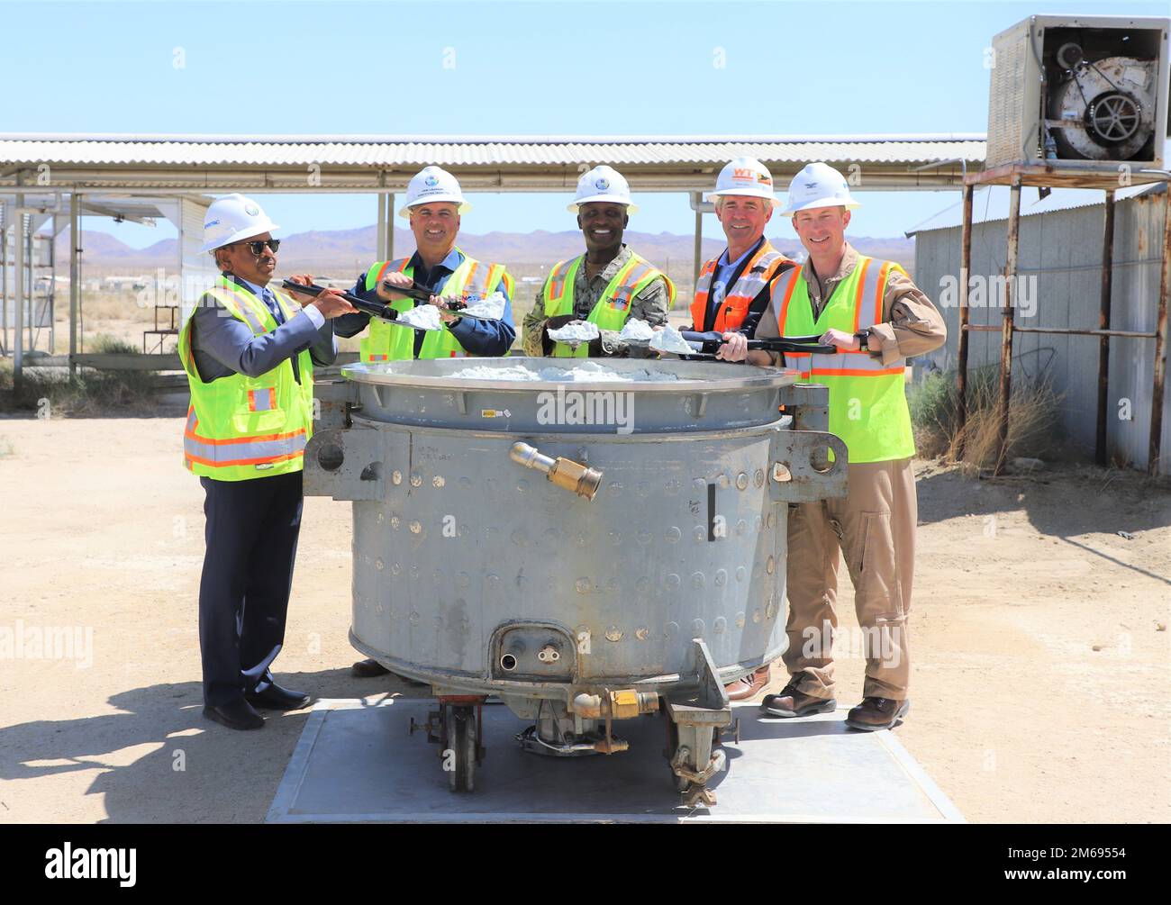 (CHINA LAKE) – Participants in the ceremonial groundbreaking for the ...
