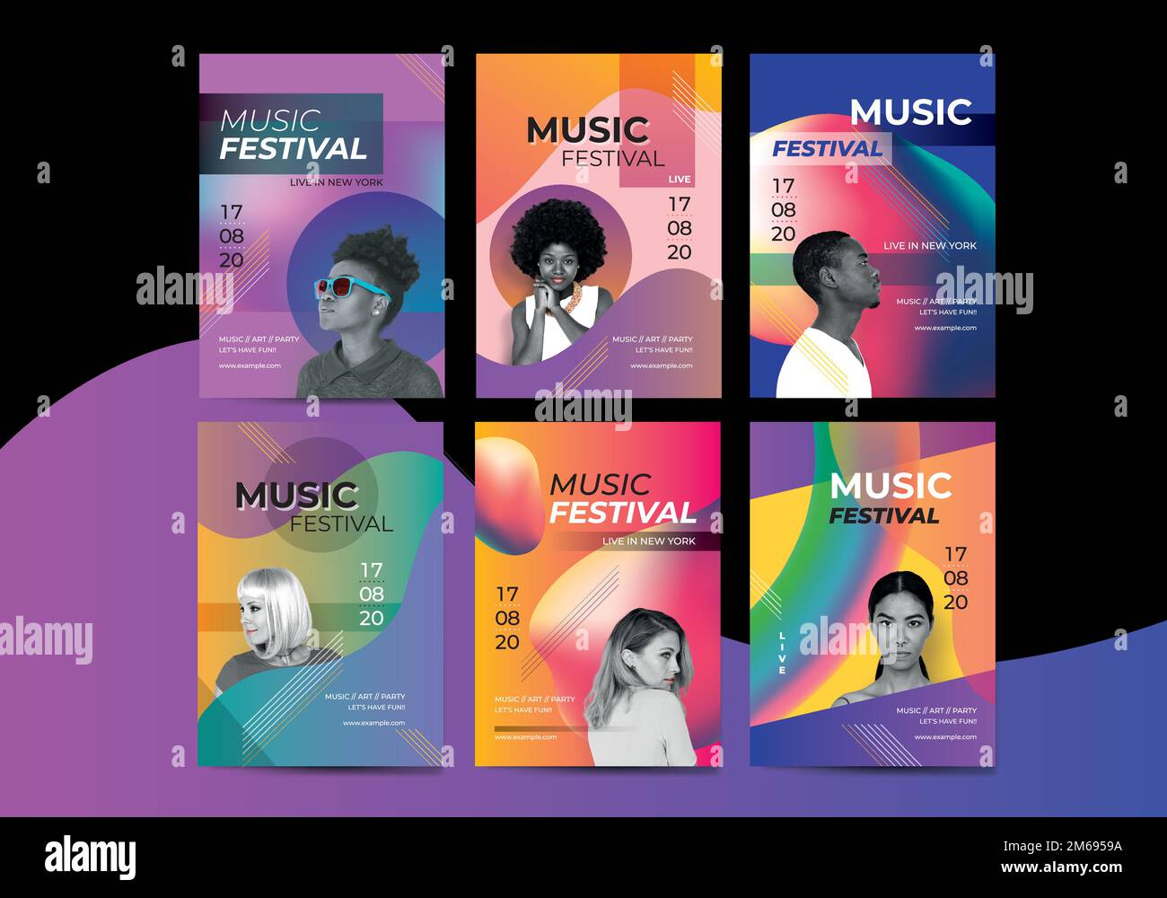 Vibrant music festival poster vector Stock Vector Image & Art - Alamy