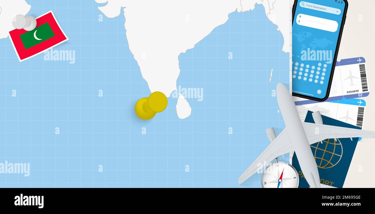 Travel to Maldives concept, map with pin on map of Maldives. Vacation ... Travel to Maldives concept, map with pin on map of Maldives. Vacation ...